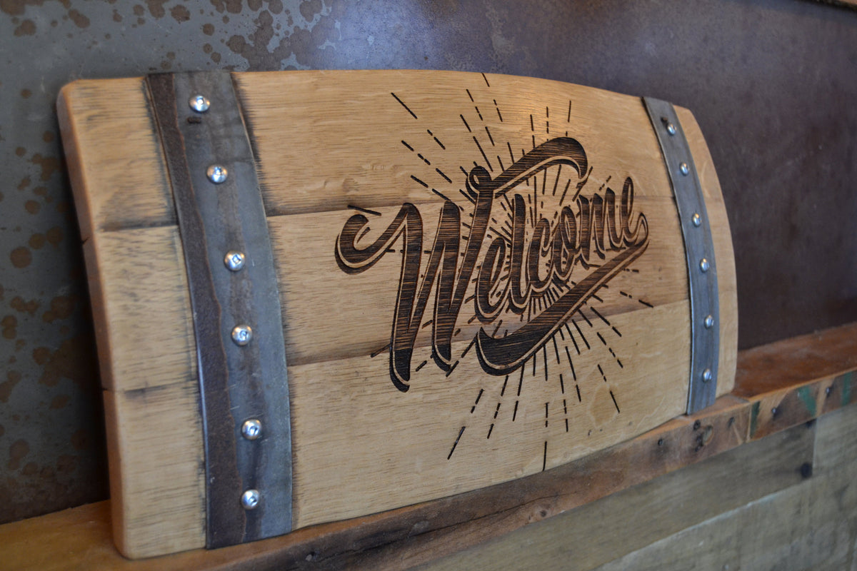 Welcome Wine Barrel Stave Sign – The Winey Guys